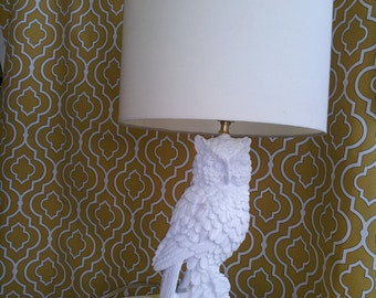 Adorable white owl lamp