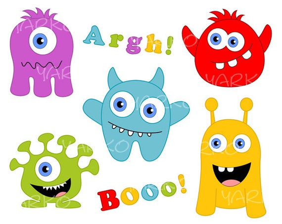 Cute Monsters Digital Clip Art 2 Digital Clip Art Ugly