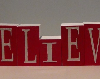 Believe blocks | Etsy