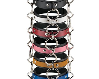 Items similar to Sissy Maid Bondage Collar Leather Lace RED Roses ...