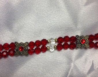 Red crystal bracelet | Etsy