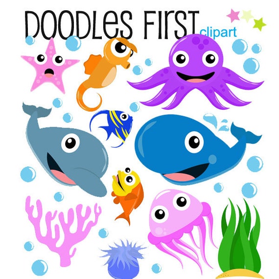 Under the Sea Digital Clip Art for Scrapbooking Card Making