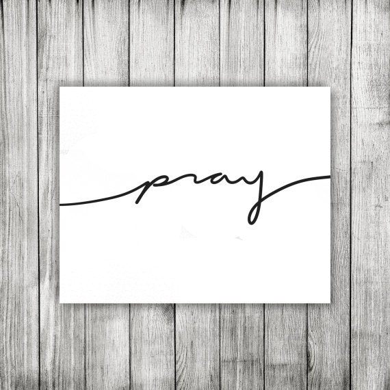 Items similar to Pray Handwritten Word, Cursive Script, Printable Art ...