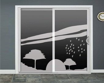 Sunset Trees Glass Door Decals Sliding Door Decal Door Stickers