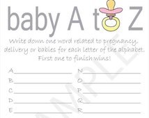 Popular items for a to z baby game on Etsy