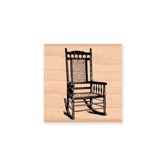 ROCKING CHAIR-Wood Mounted Rubber Stamp mcrs 25-28
