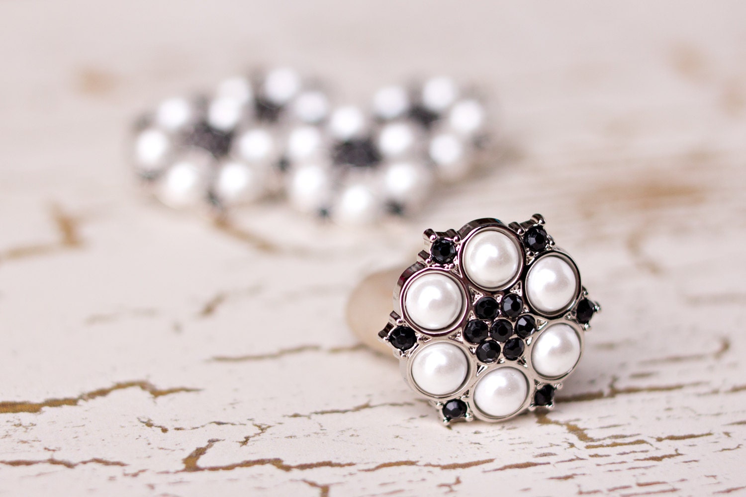 5 Black Rhinestone Buttons Black Pearl by SassyPaciBoutique 5 Black Rhinestone Buttons Black Pearl by SassyPaciBoutique