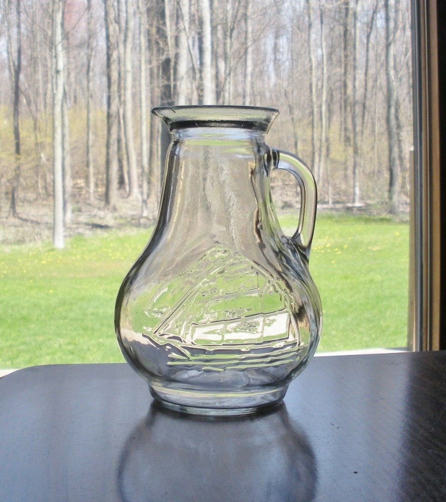 Vintage Glass Embossed Sailboat Pitcher – Haute Juice