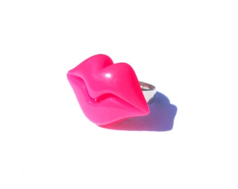 Lips Ring - Adjustable Ring - Pink, Lips - Kiss, Romantic Adjustable ...