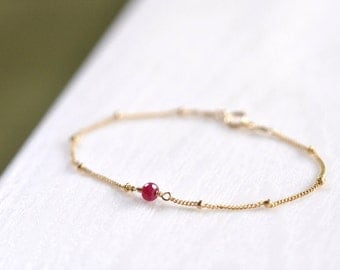Red ruby bracelet | Etsy
