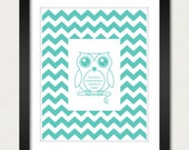 Items similar to Chevron Poster - Owl Poster / Owl Chevron Print / Owl ...