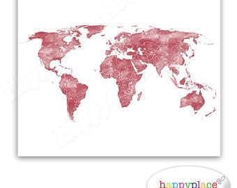 Wonderful World Map Poster Art Artistic World map.