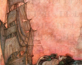 Items similar to Fabulous MERMAIDS! Vintage Victorian Mermaid ...