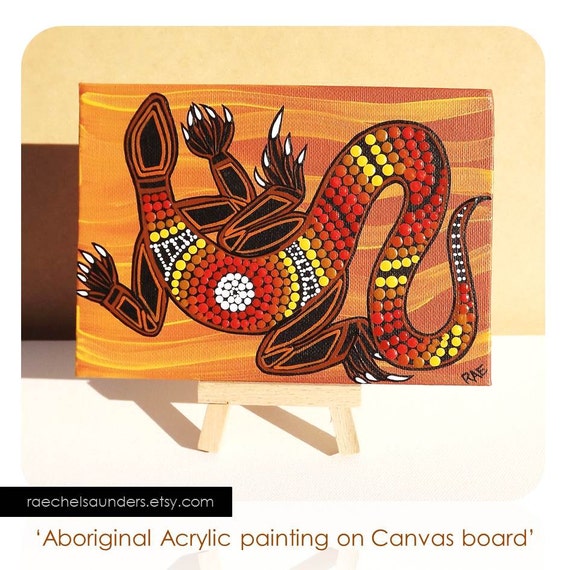 Australian Aboriginal Art Goanna or Lizard Original Acrylic