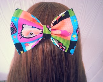 Hair Bow / Hello kitty hair bow / neon hair bow / hair bow / Kawaii ...