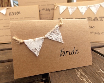 Rustic wedding place cards | Etsy