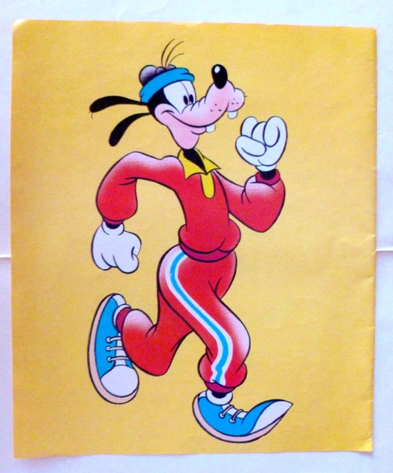 Vintage Poster 1980's Disney Goofy Poster by VintageSchoolDays