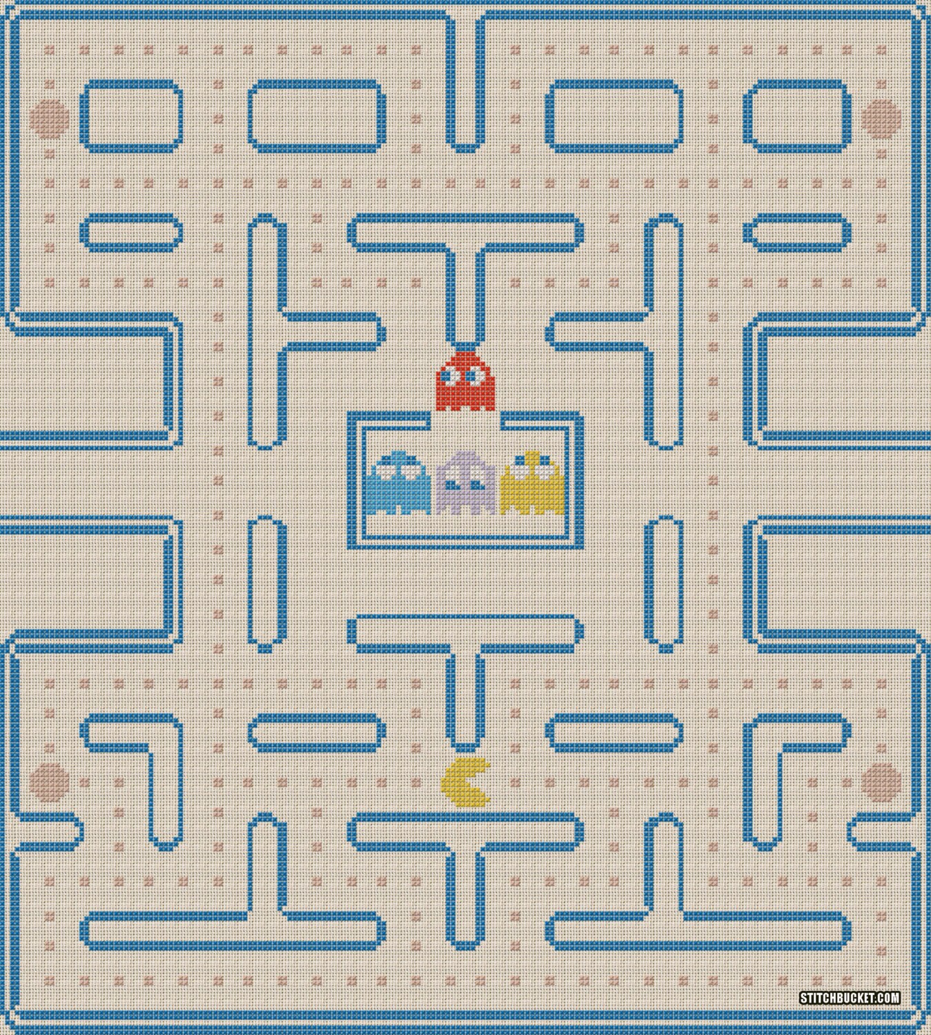 Pac Man Cross Stitch Pattern