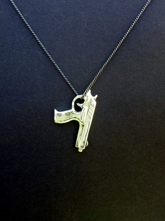 gun jewelry pistol necklace gun pendant reverse by jewelsculpts