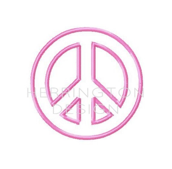 Peace Sign Applique Design Embroidery Font by HerringtonDesign
