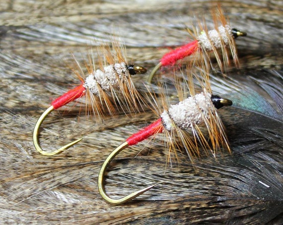 Three Atlantic Salmon Flies Buck Bug by VariedTreasureFinds