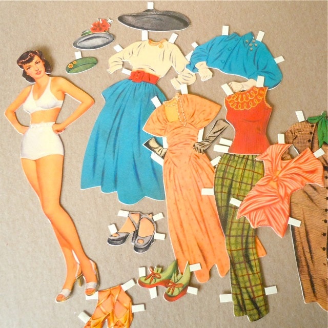 Ava Gardner Cut Out Paper Doll Set With Costumes Movie Star