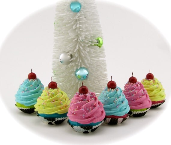 Fake Cupcake Punk Rock Zebra Collection Set 6 by 12LegsCuriosities