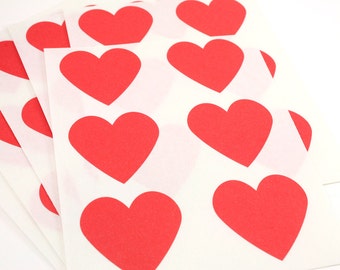 Red heart stickers | Etsy