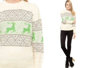Reindeer sweater | Etsy
