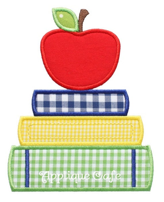 494 School Books Machine Embroidery Applique Design