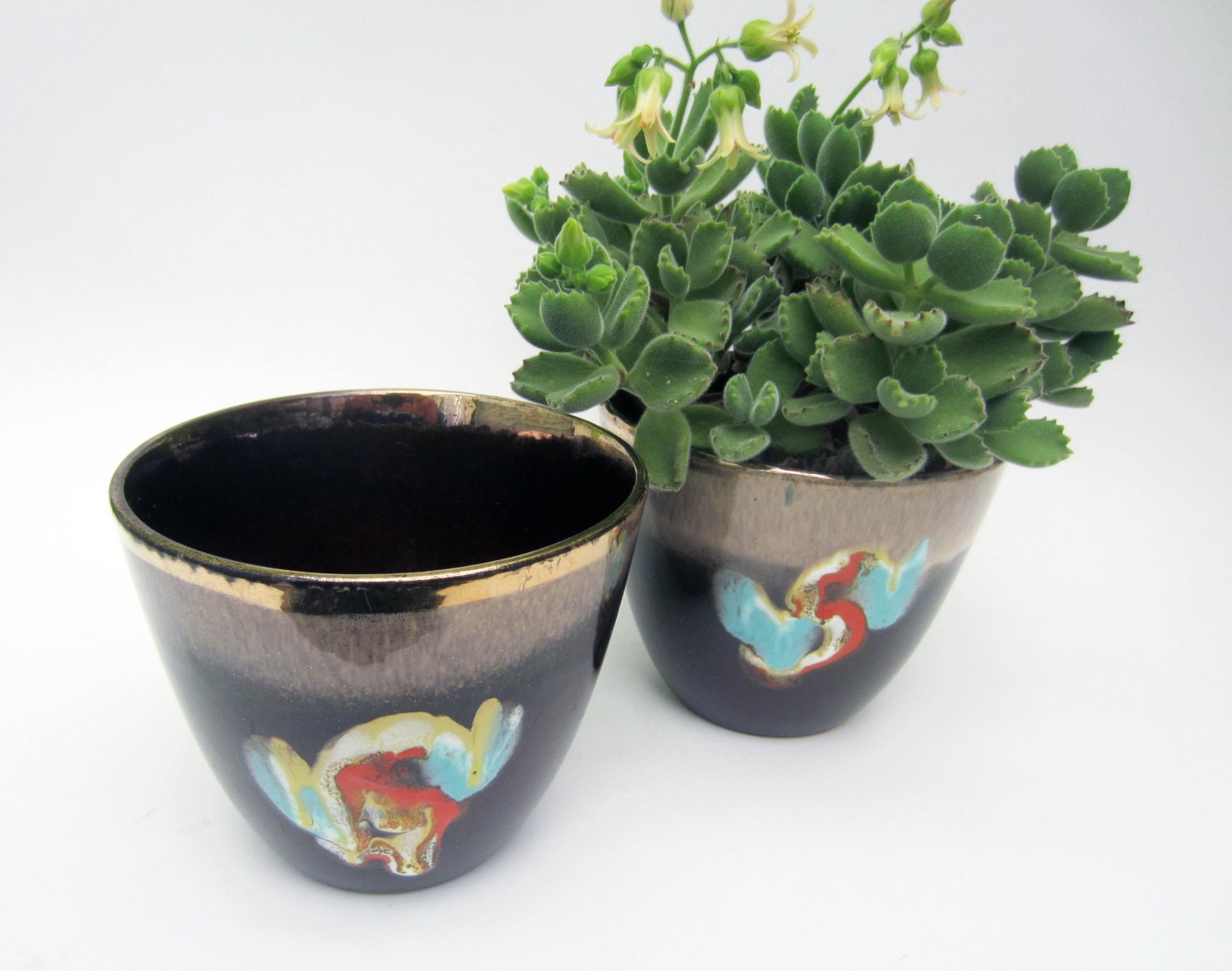 Vintage CACHE POT PLANTERGerman ceramicfat lava