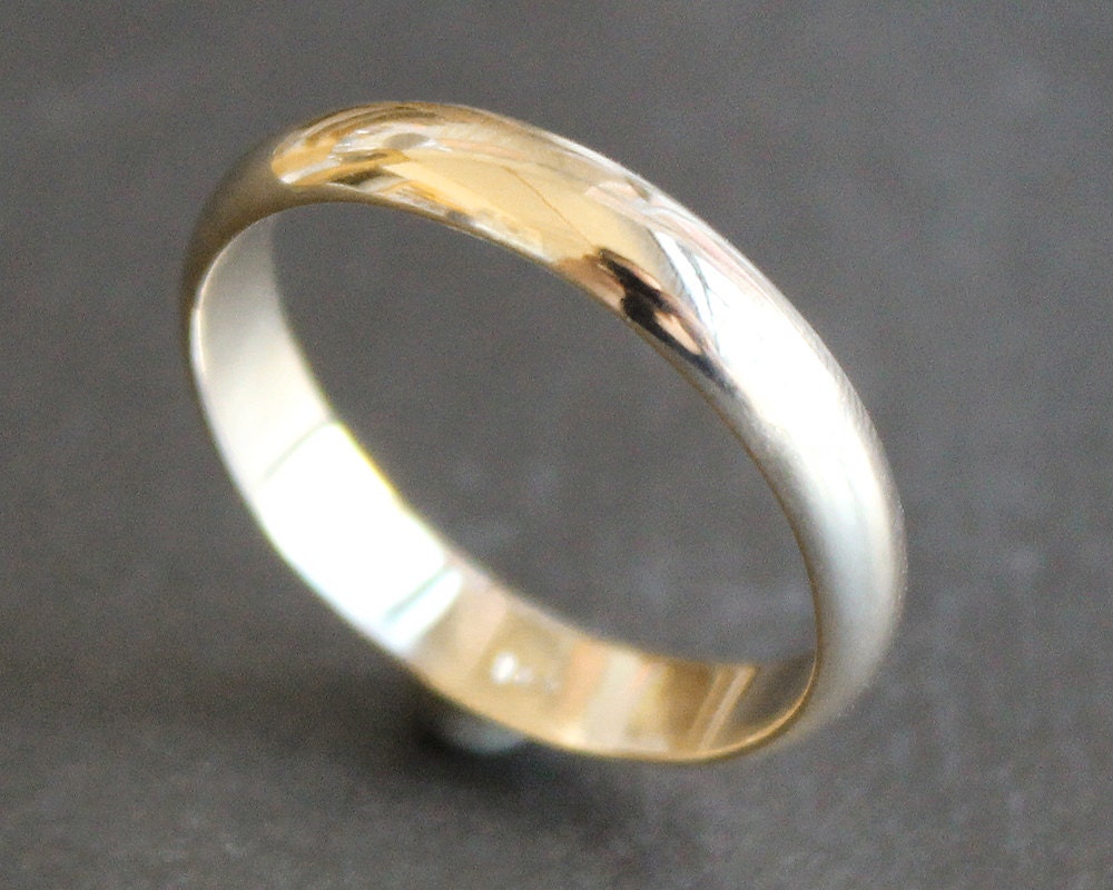 14K Solid Gold Ring 4mm Simple Band Classic Unisex Wedding