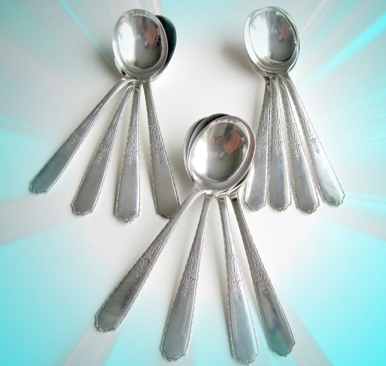 Art Deco, Wallingford Soup Spoons / Gumbo spoons, Silver Plate – Haute ...
