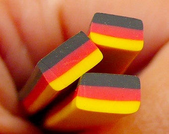 German Flag Polymer Clay Cane Germany Flag Fimo Cane Flag Cane ...