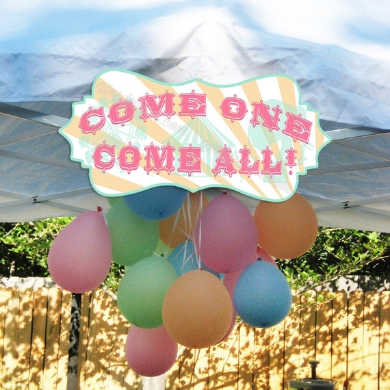 Come One Come All Printable Banner Vintage Carnival Circus