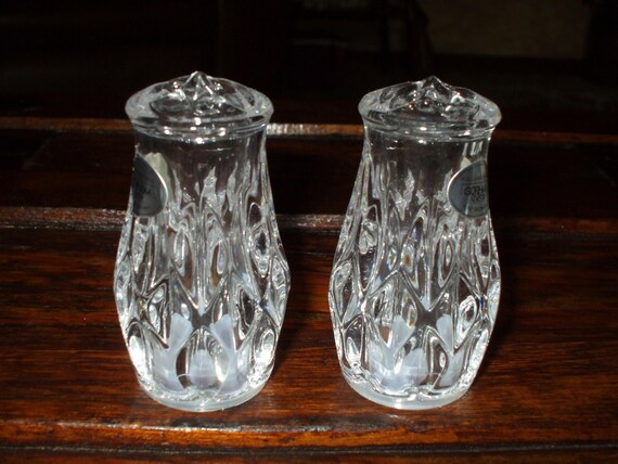 Gorham Althea Lead Crystal Salt and Pepper Shakers Pressed