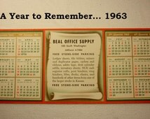 Popular items for 1963 calendar on Etsy