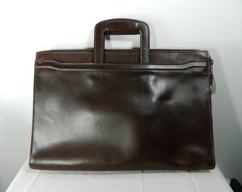Vintage Leather Portfolio Briefcase Laptop Case