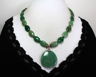 Handcrafted Jade Necklace with Pendant, Gemstone, Unique, Classy ...