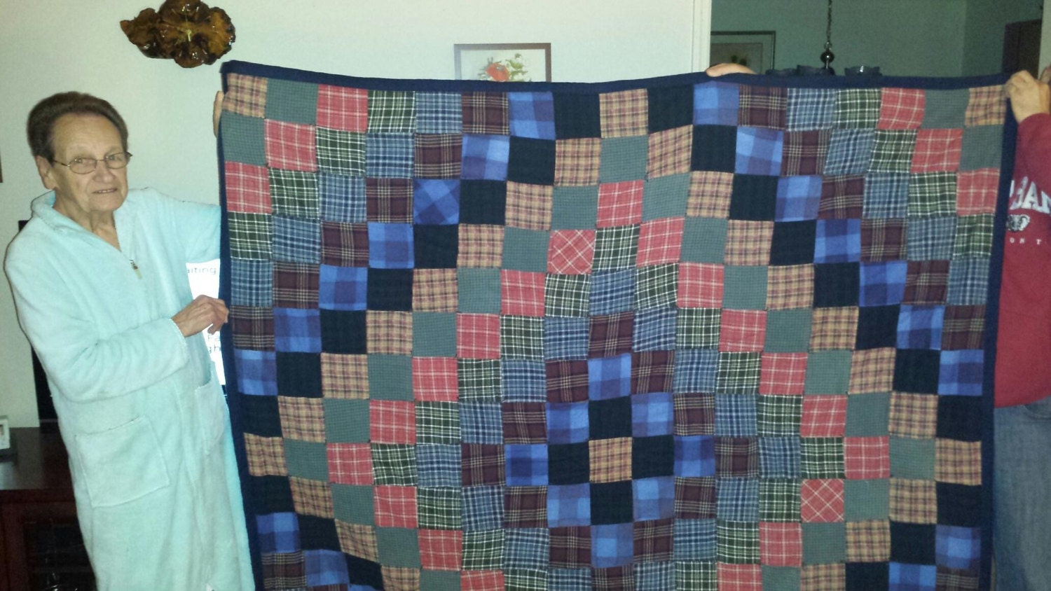 RESERVED Unique Memory Quilt Using Flannel Shirts and the