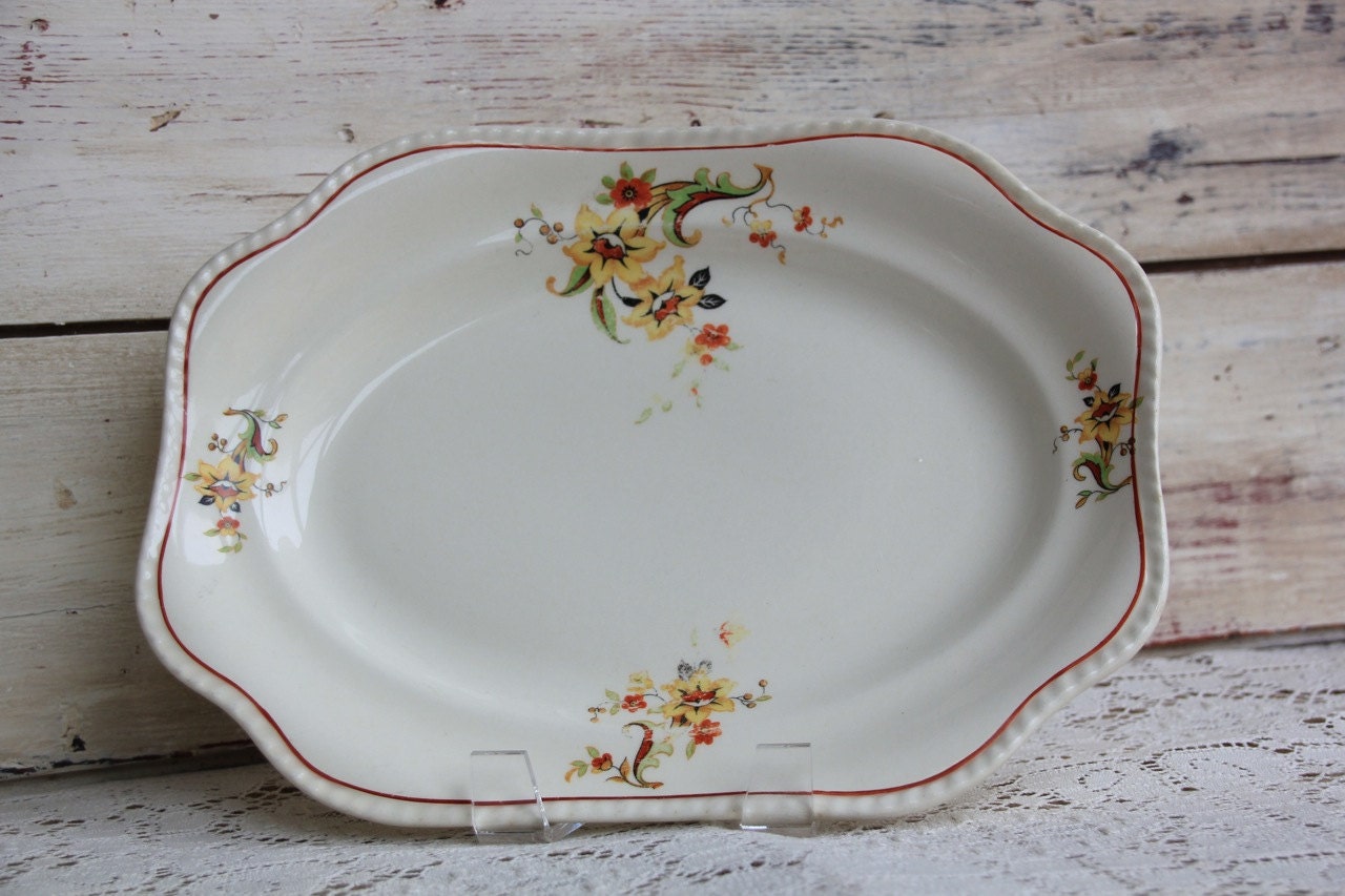 Vintage Floral Platter, Serving Platter, Tea Party, Shabby Chic ...