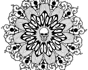 Popular items for mandala skull art on Etsy