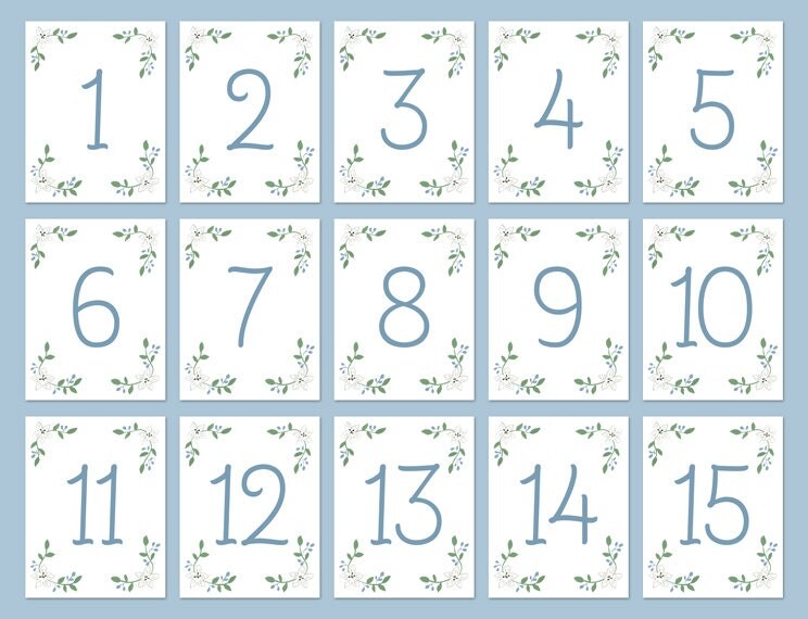 White Flower Table Numbers Pretty Table Numbers by LeveretPaperie