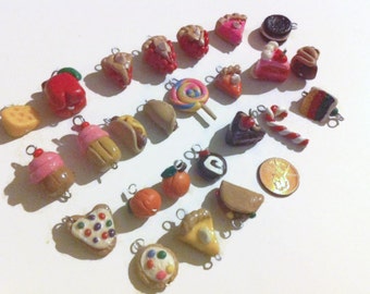 Assorted Polymer Clay Food Charms - 25 Pieces, Polymer clay food, food ...