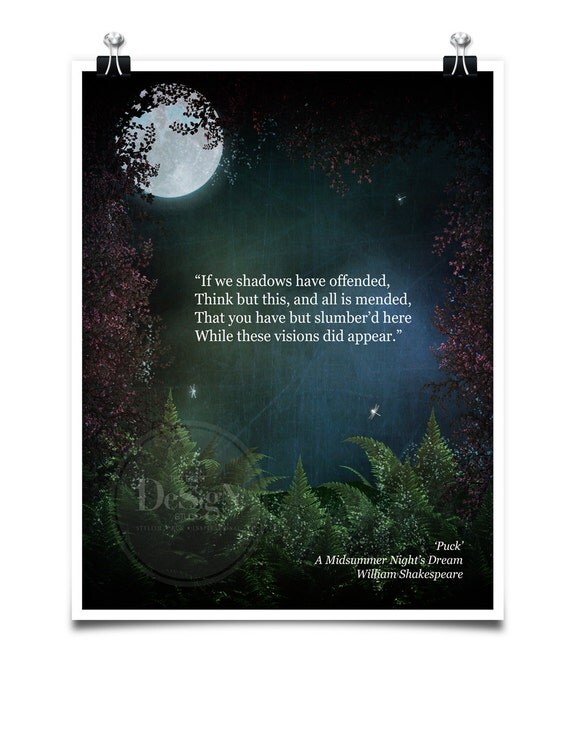 A Midsummer Night's Dream Shakespeare Poster Shakespeare