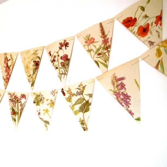 Flower Bunting Spring Summer Garland Paper Floral Bunting