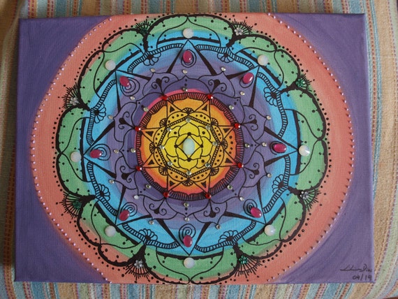 Items similar to Mandala good luck mystical tones with good energy for ...