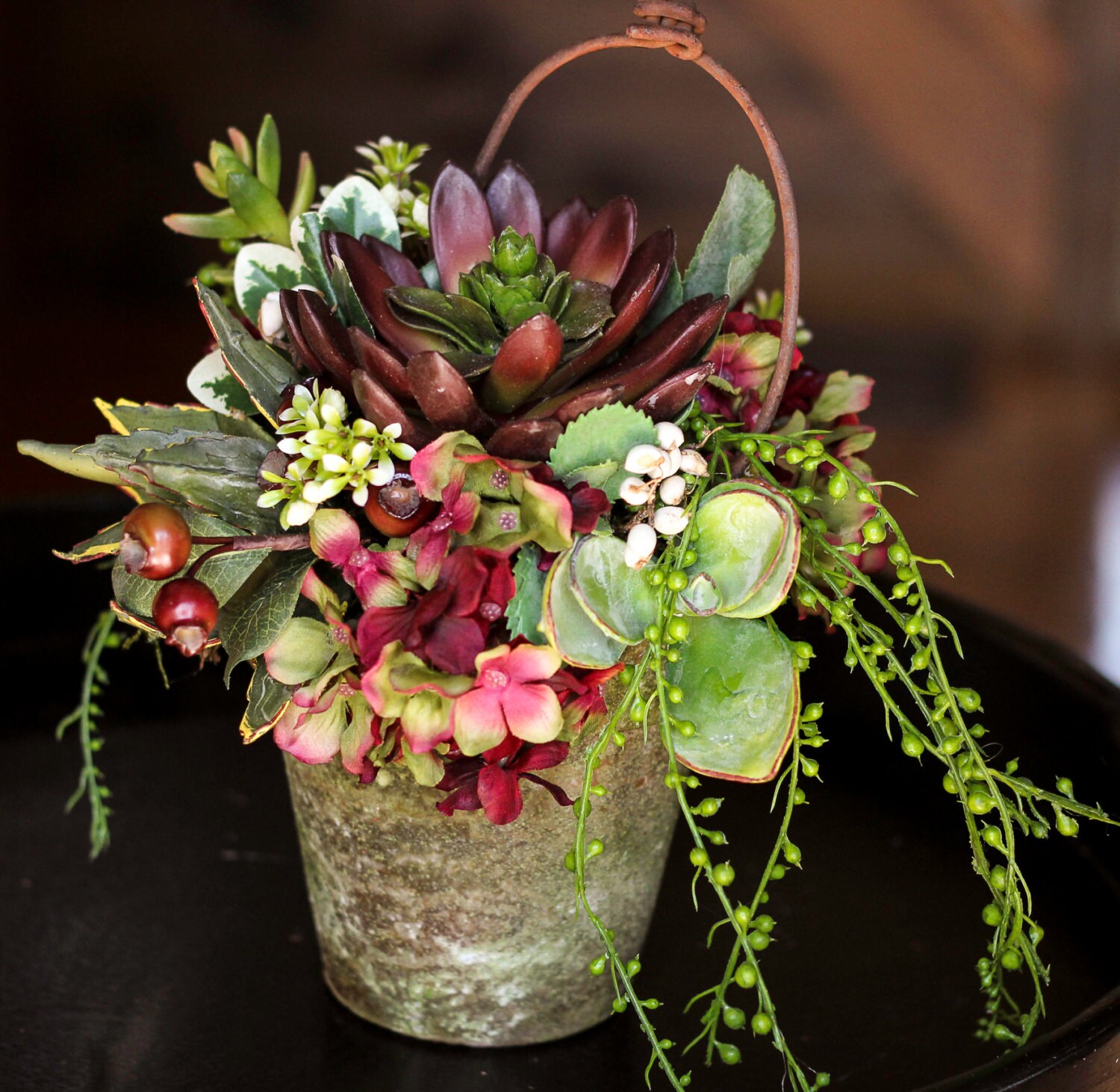 Spring Floral Arrangement Artificial Succulent Arrangement