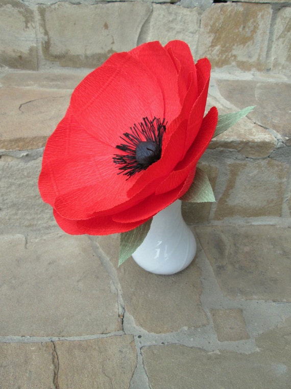 Red Paper Poppy/Giant Paper Flower/Giant Paper Poppy/Wedding