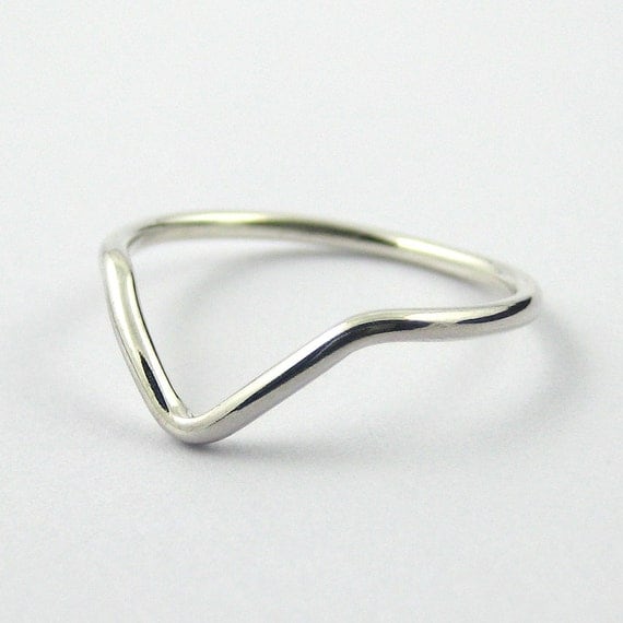 Silver Chevron Ring Stacking Ring Sterling Silver Ring